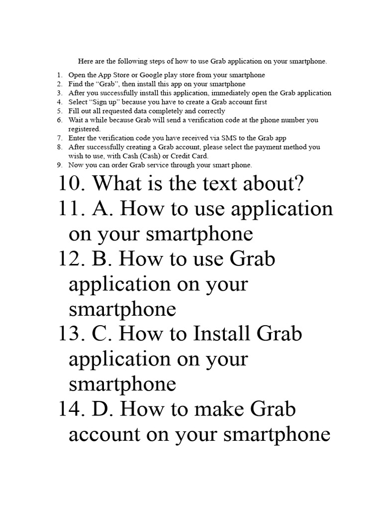Here Are The Following Steps of How To Use Grab Application On Your ...