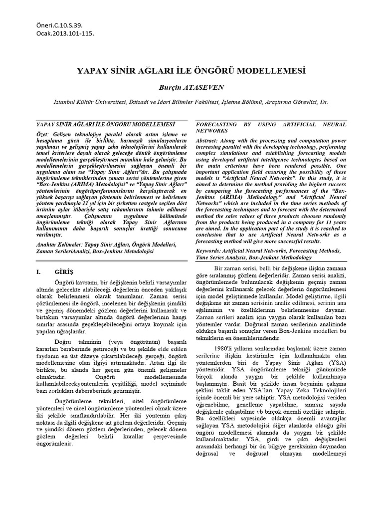 Yapay Sinir Ağları | PDF