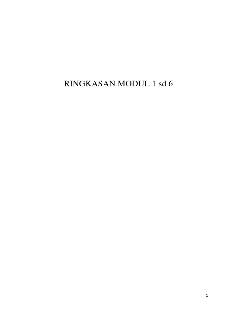 RINGKASAN MODUL 1 SD 6 V - 3.1 | PDF