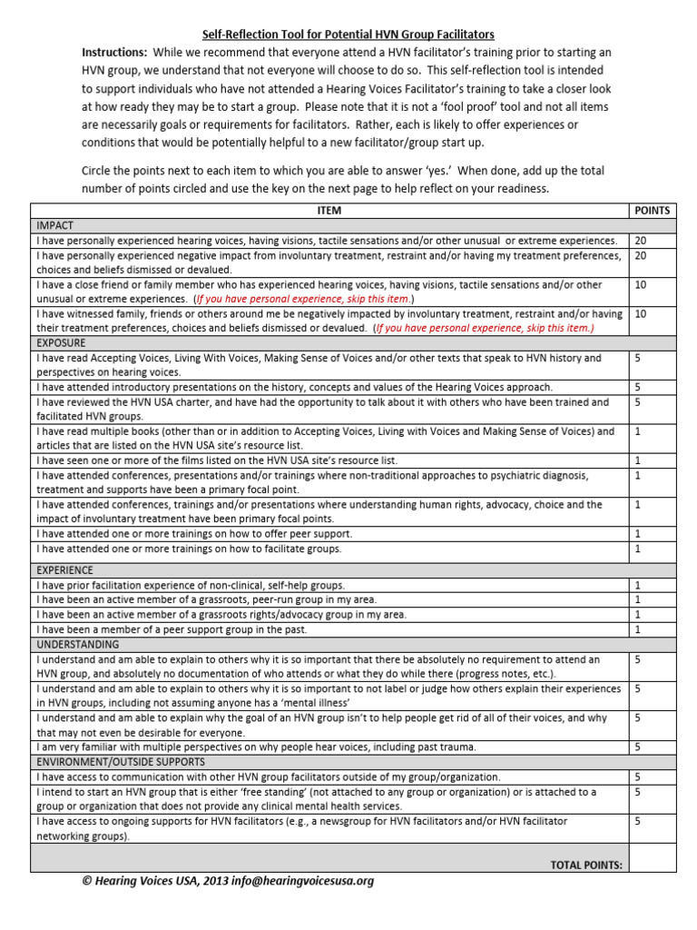 Self Reflection Tool Update | PDF | Experience | Senses