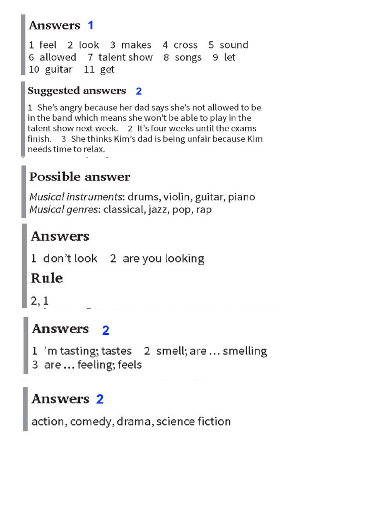 Student Book Answer Key | PDF