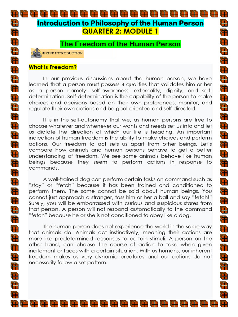 IPHP Quarter 2 Module 1 | PDF | Free Will | Psychology