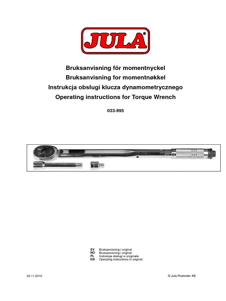 Klucz Dynamometryczny 033-995 (Jula) | PDF