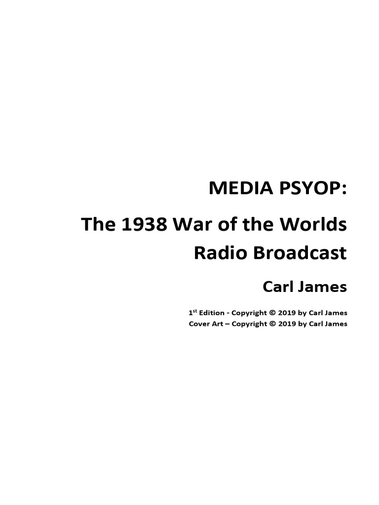 Carl James - Media Psyop - The 1938 War of The Worlds Radio Broadcast ...