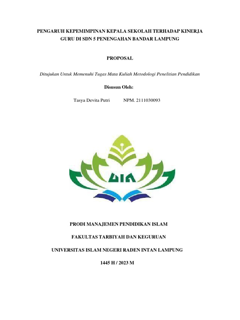 Proposal Metopen Tasya Devita P | PDF | Karier & Perkembangan