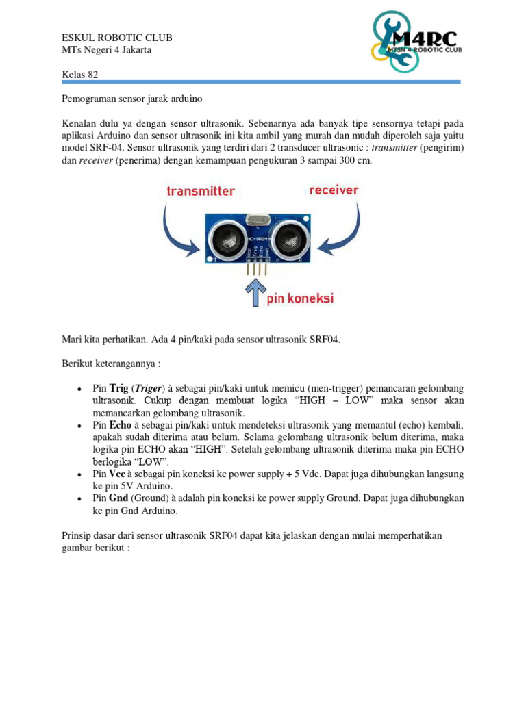 Program Sensor Jarak Arduino | PDF