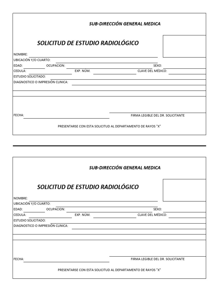 Formato Solicitud Radiológico | PDF