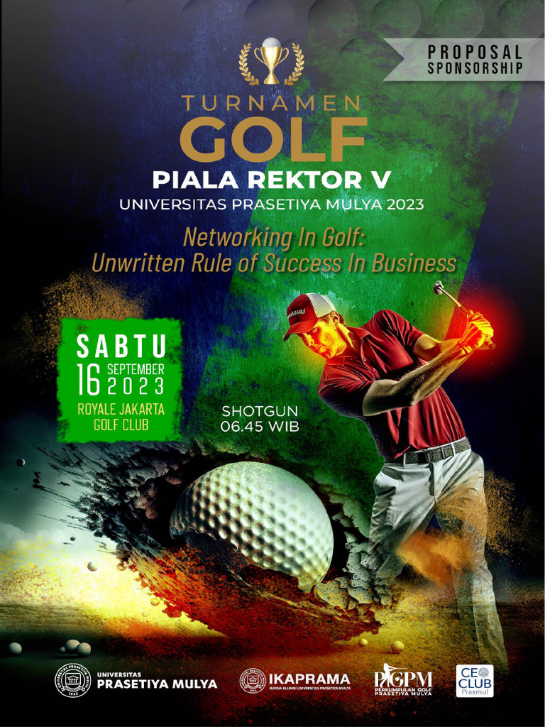 Proposal Turnamen Golf Piala Rektor V Univ. Prasmul 2023 - SI | PDF