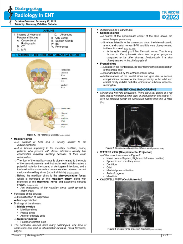 2023 ENT Trans01 Radiology-in-ORL-HNS | PDF | Medical Specialties ...