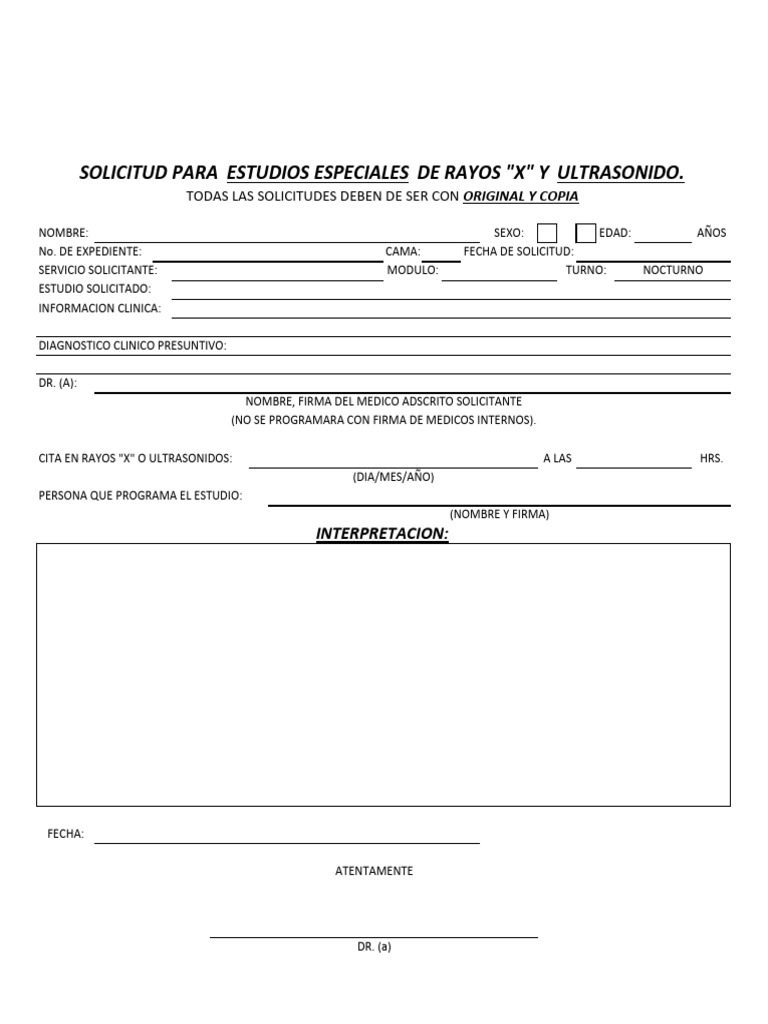 Formato Rayos X y Ultrasonido | PDF | Ciencias sociales