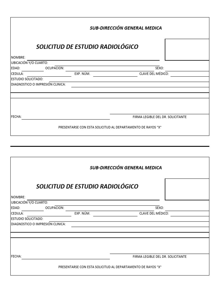 Formato Solicitud Radiológico | PDF