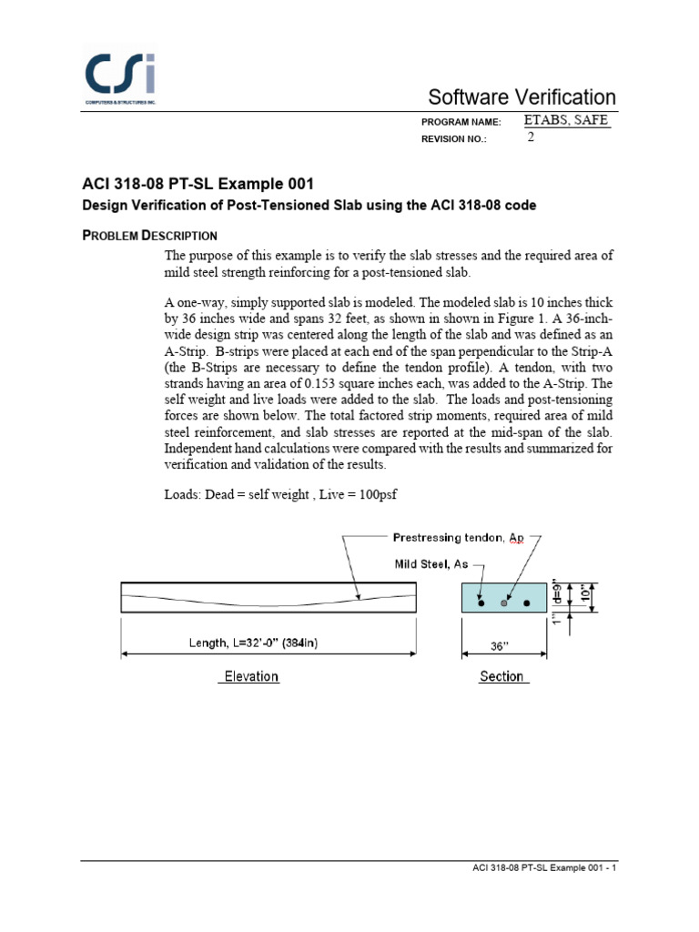 ACI 318-08 PT-SL Example 001 | PDF | Prestressed Concrete | Strength Of ...