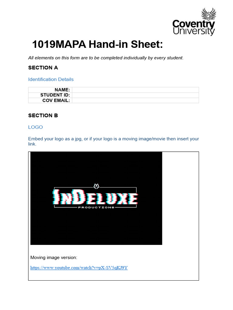 Example 3 - 1019MAPA - Hand-In Sheet | PDF | Logos | Remix