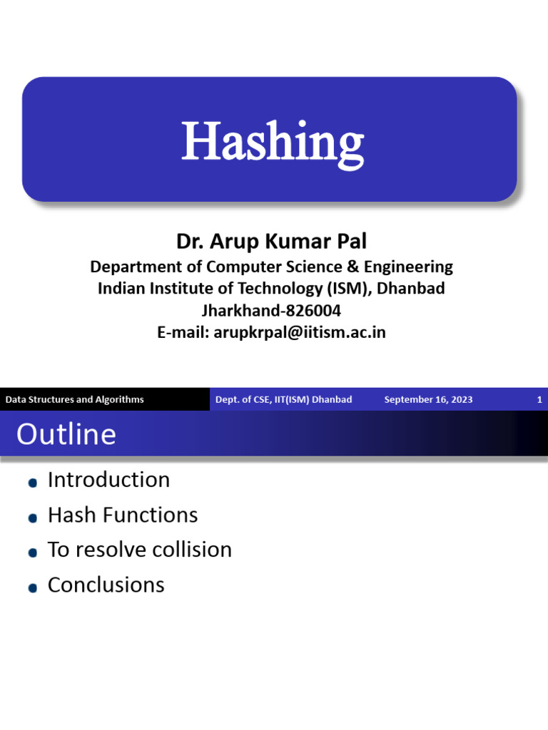Hashing | PDF | Computer Data | Computing