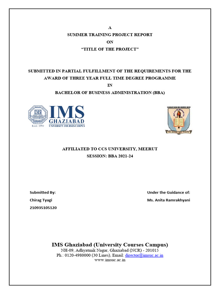 BBA Project Report Guide | PDF | Vocational Education | Qualifications