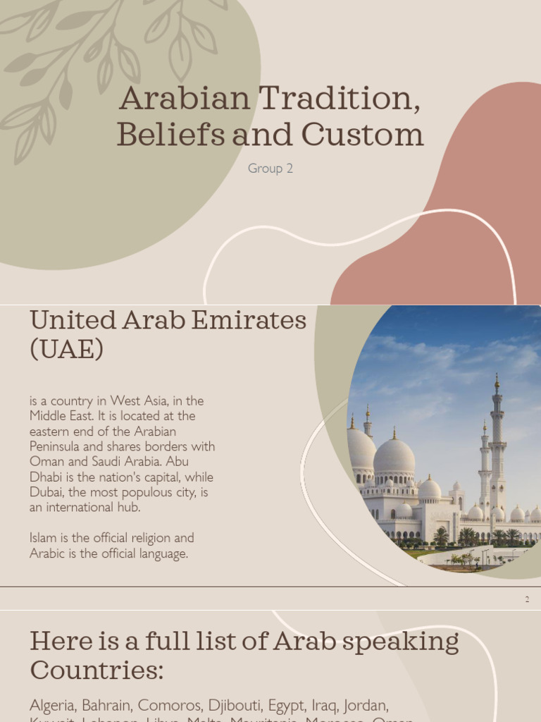 Understanding UAE Arab Traditions & Customs | PDF | Arab World | United ...
