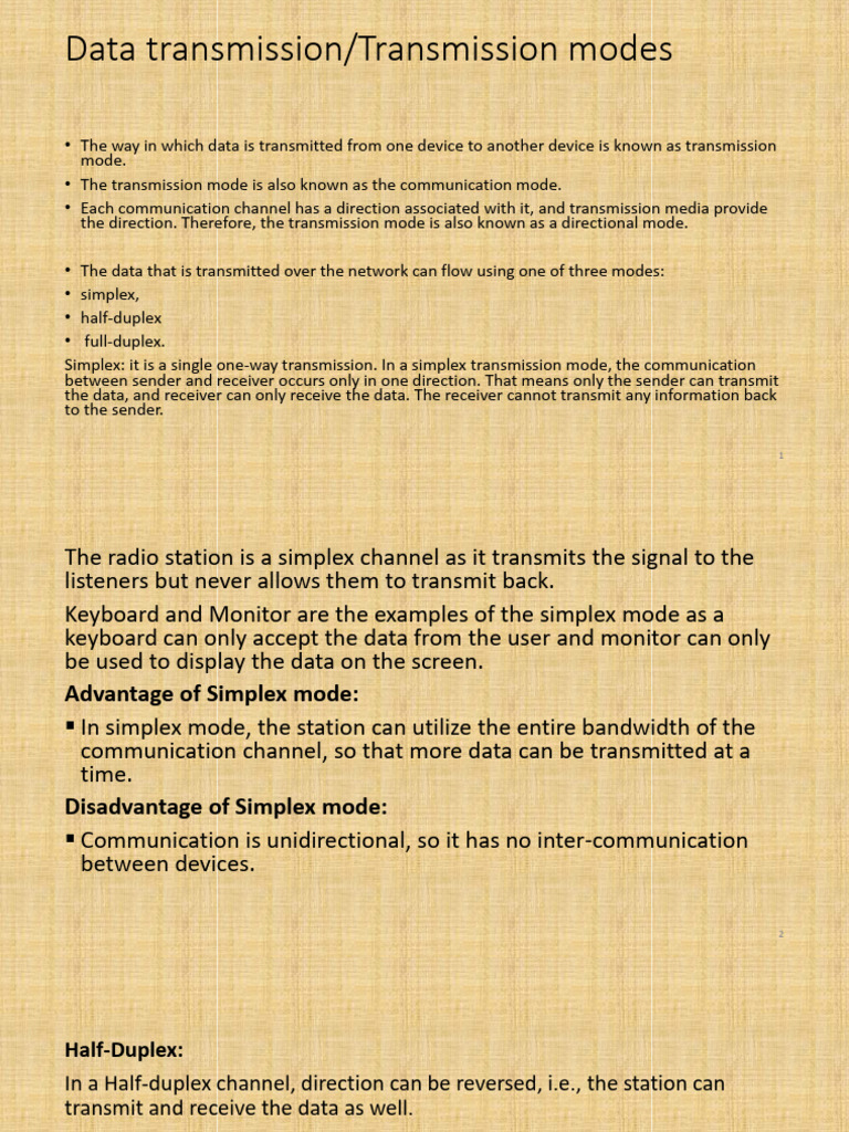 Data Transmission Modes Explained | PDF | Network Topology | Duplex (Telecommunications)