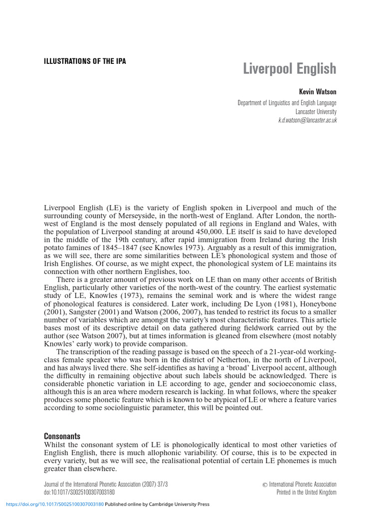 Liverpool English | PDF
