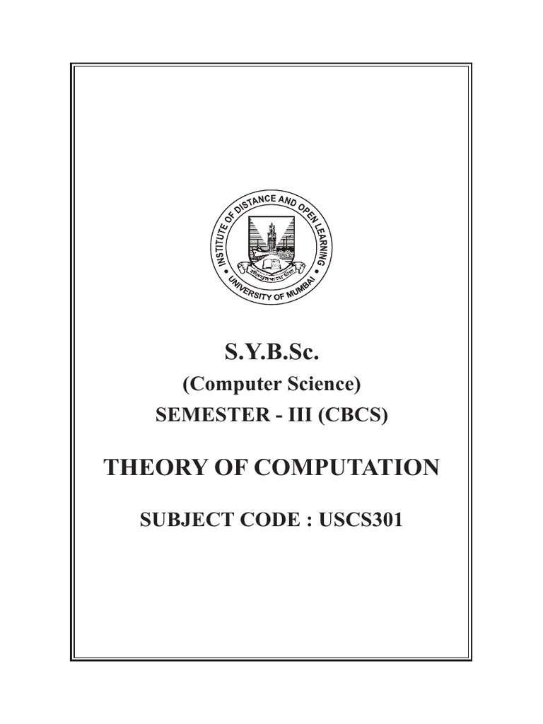 Theory of Computation 1 | PDF | Theory Of Computation | Language Mechanics
