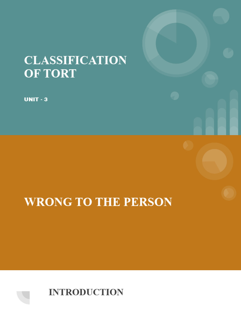 Classification of Tort - Unit 2 | PDF | Assault | Trespass