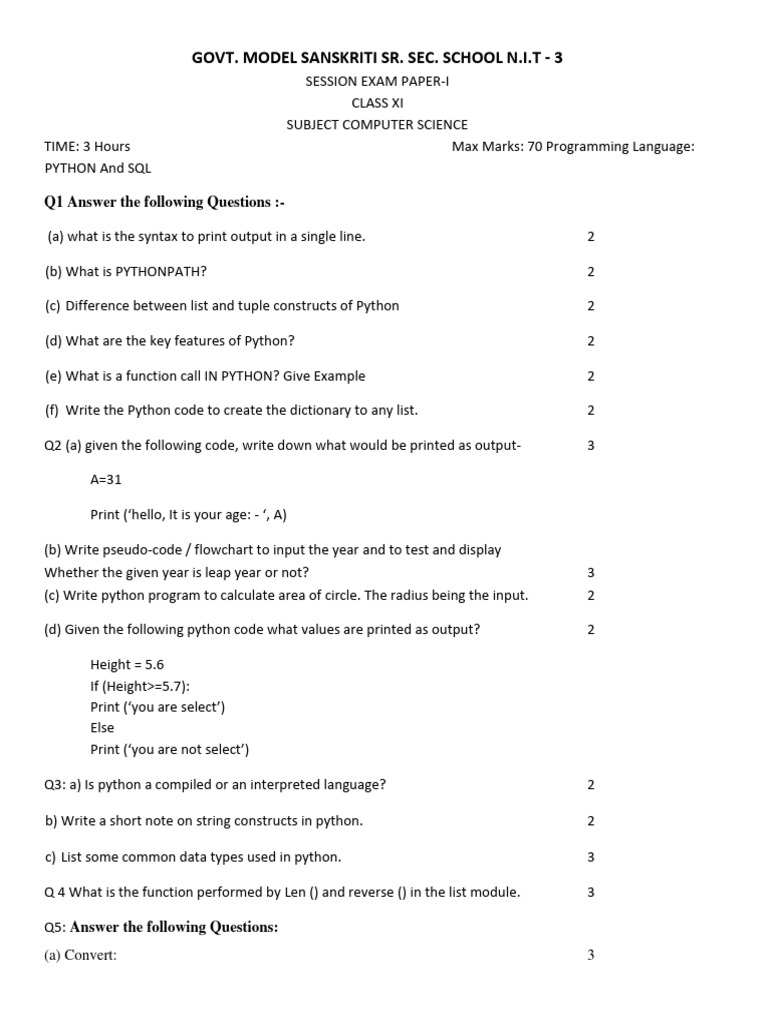 Computer Science 11TH | PDF | Python (Programming Language) | Byte