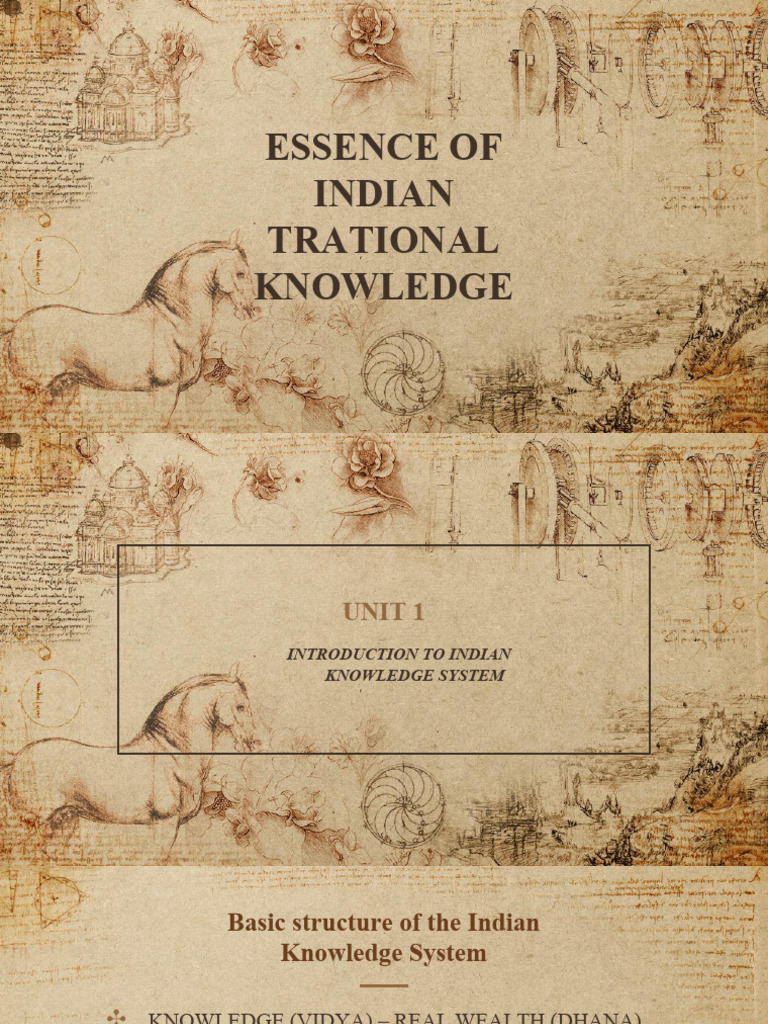U-I-Ppt (1) Essence of Indian Traditional Knowlwdge | PDF | Vedas | Indian Religions