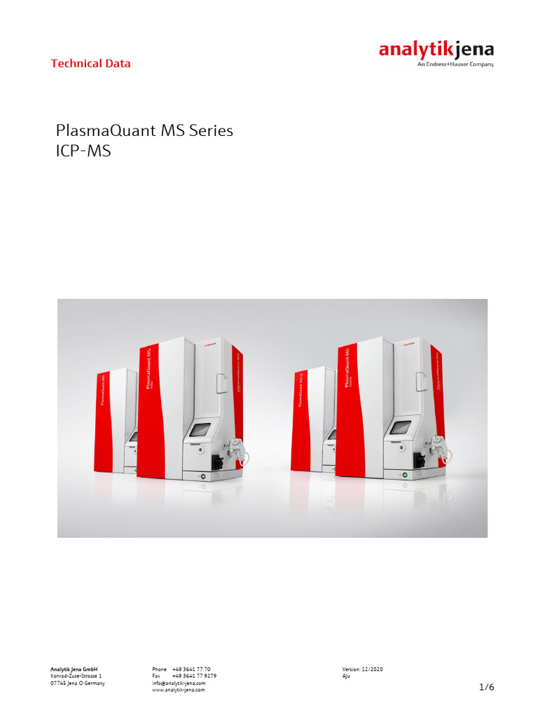 TechData PlasmaQuant MS 0002 en | PDF | Physical Sciences | Chemistry