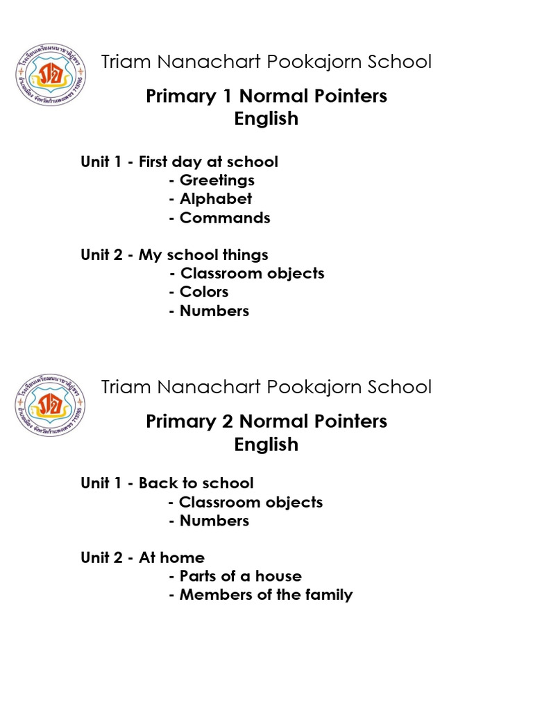 Pointers Primary 1 6 Normal Pdf