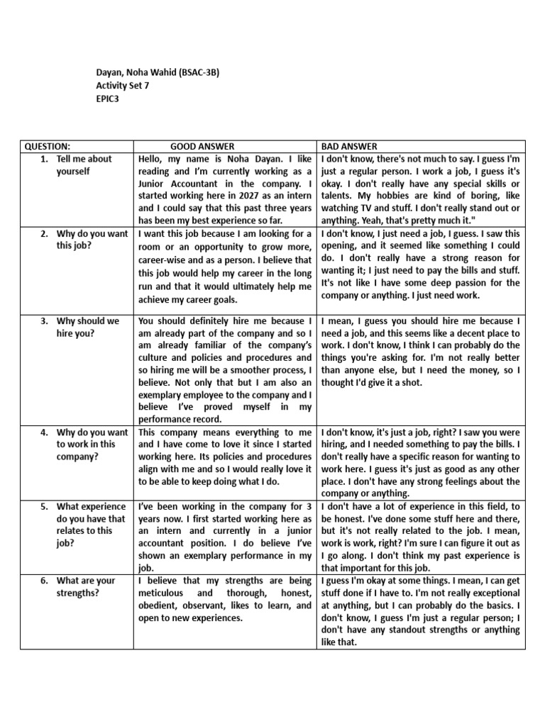 Mock Job Interview Qa | PDF