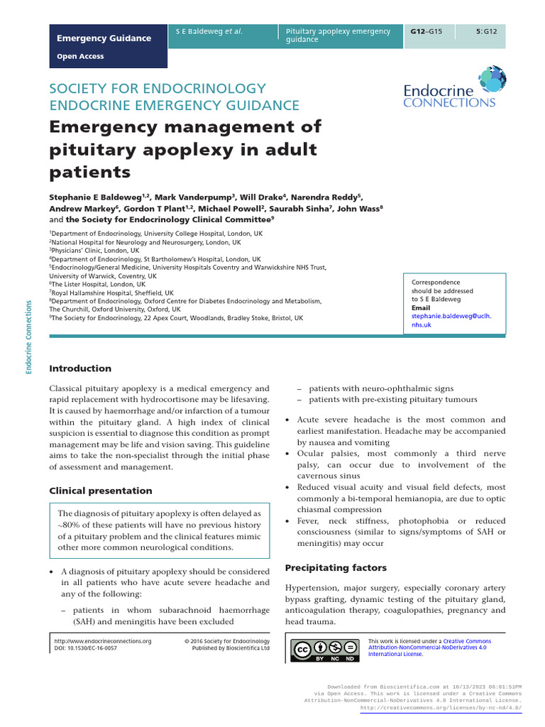 Apoplexia Hipofizara | PDF | Stroke | Endocrinology