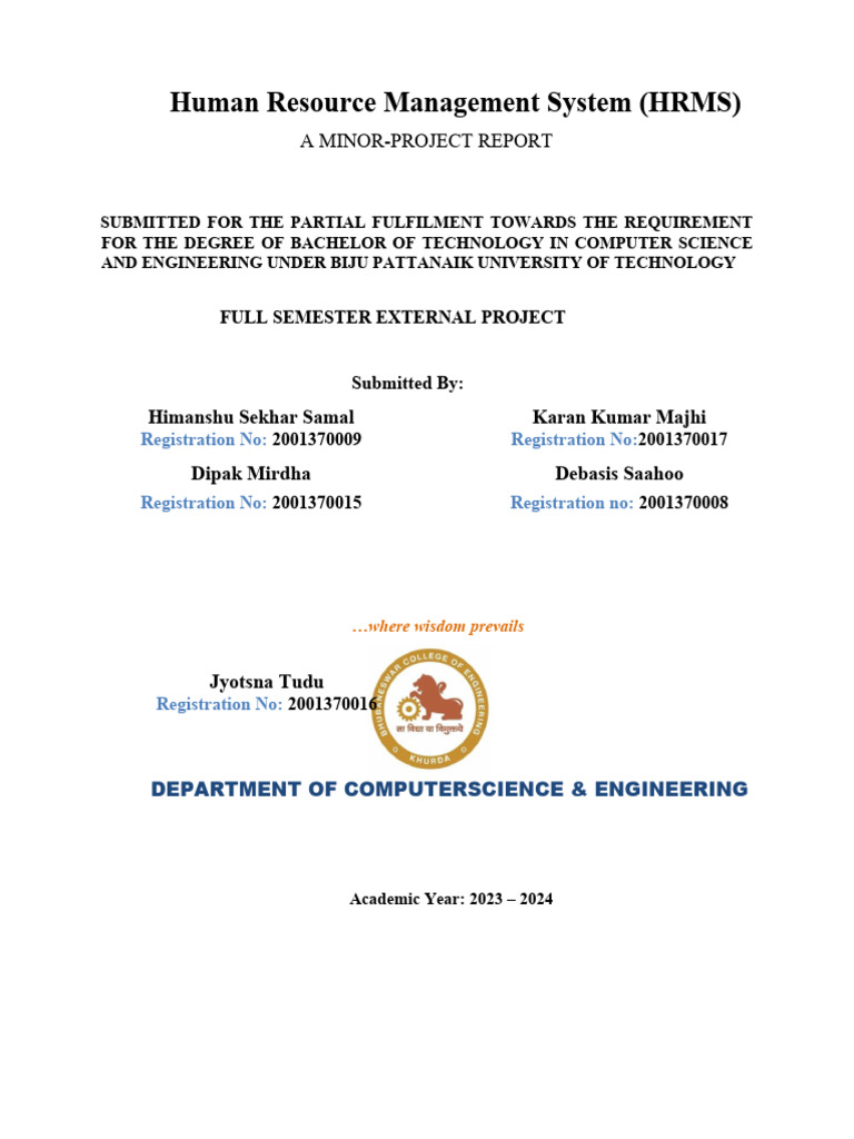 HRMS Report | PDF | Agile Software Development | System