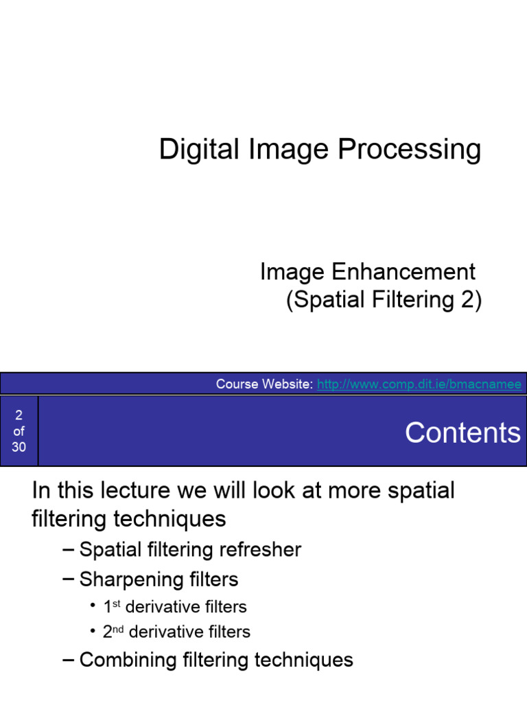 ImageProcessing6 SpatialFiltering2 | PDF | Computer Engineering | Algorithms