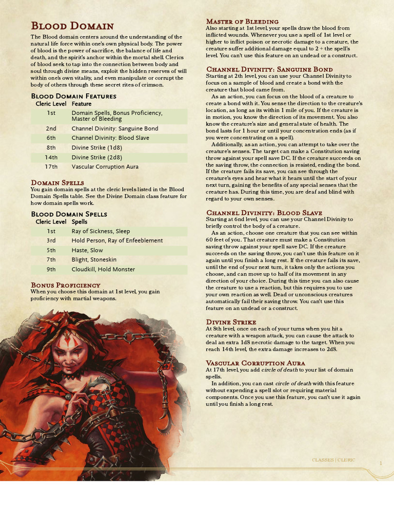 D&D 5e - Cleric - Blood Domain (2019) | PDF