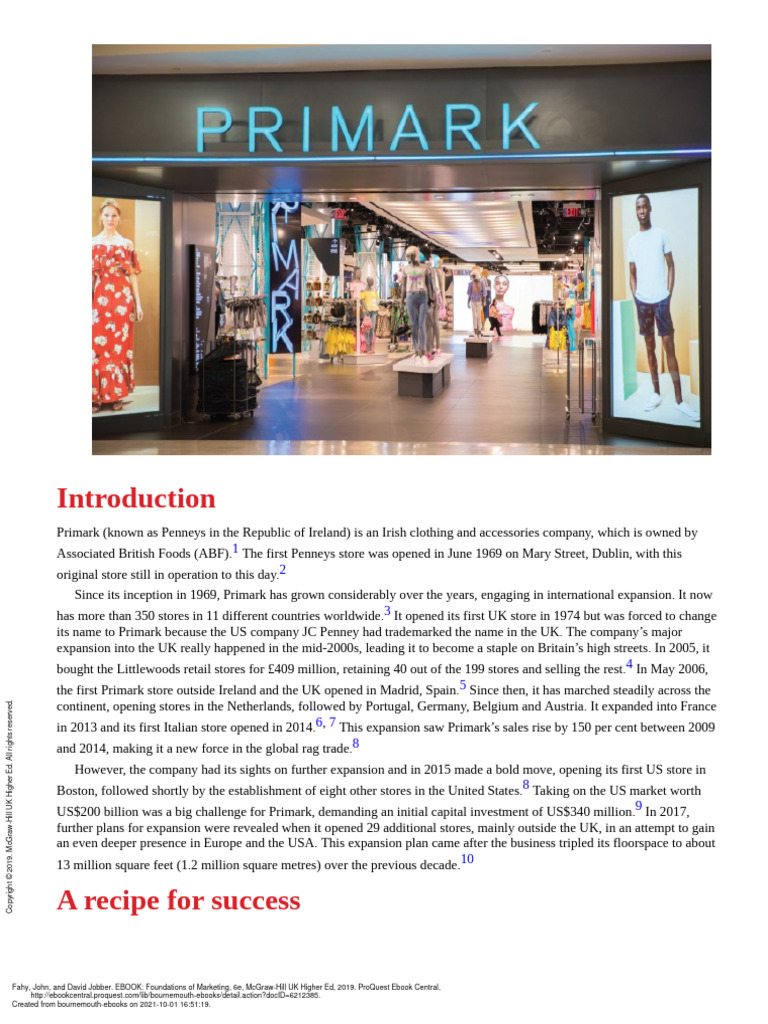 Week 3 - Case Study-Primark | PDF | Retail | Supply Chain