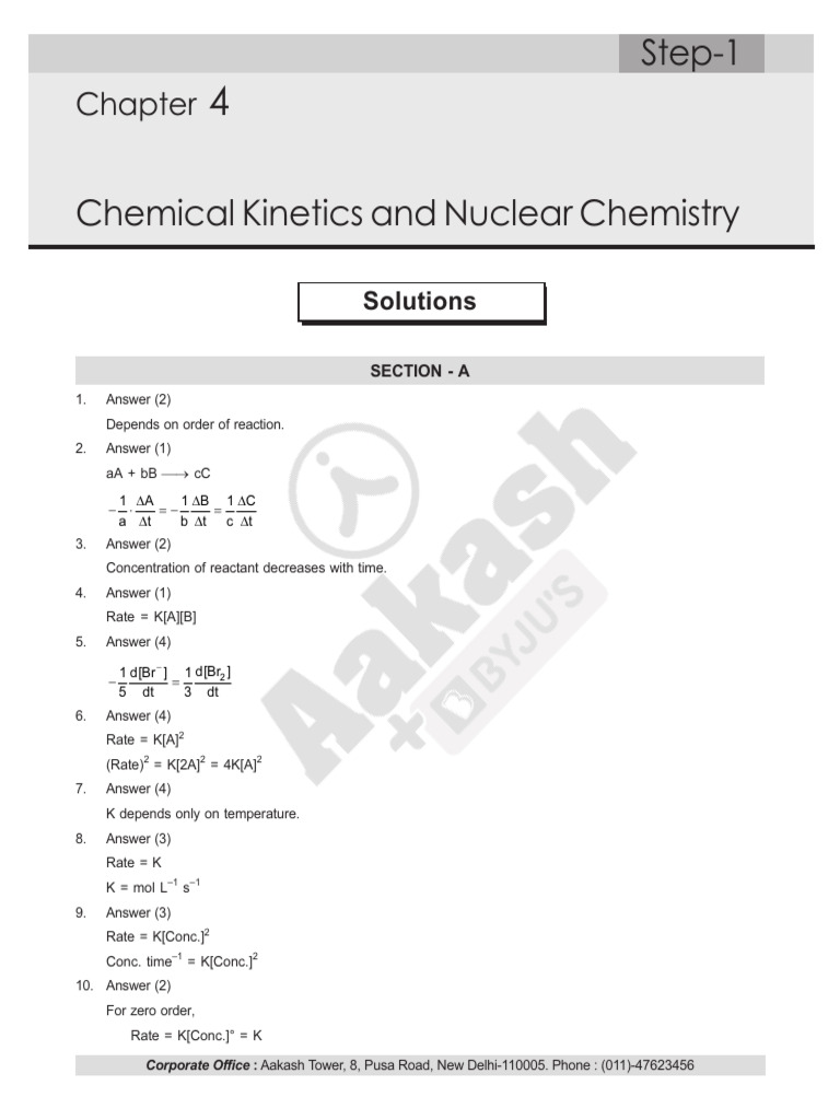 CLS ENG 23 24 XII Che Target 2 Level 1 Chapter 4 | PDF | Reaction Rate ...