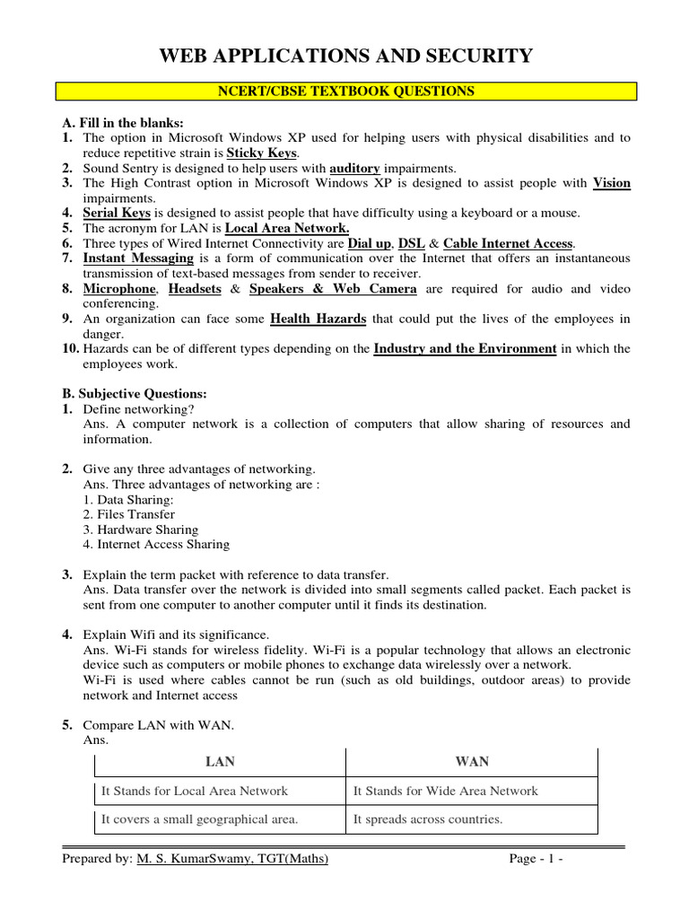 04 Web Applications and Security Important Questions and Answers | PDF | Computer Network ...