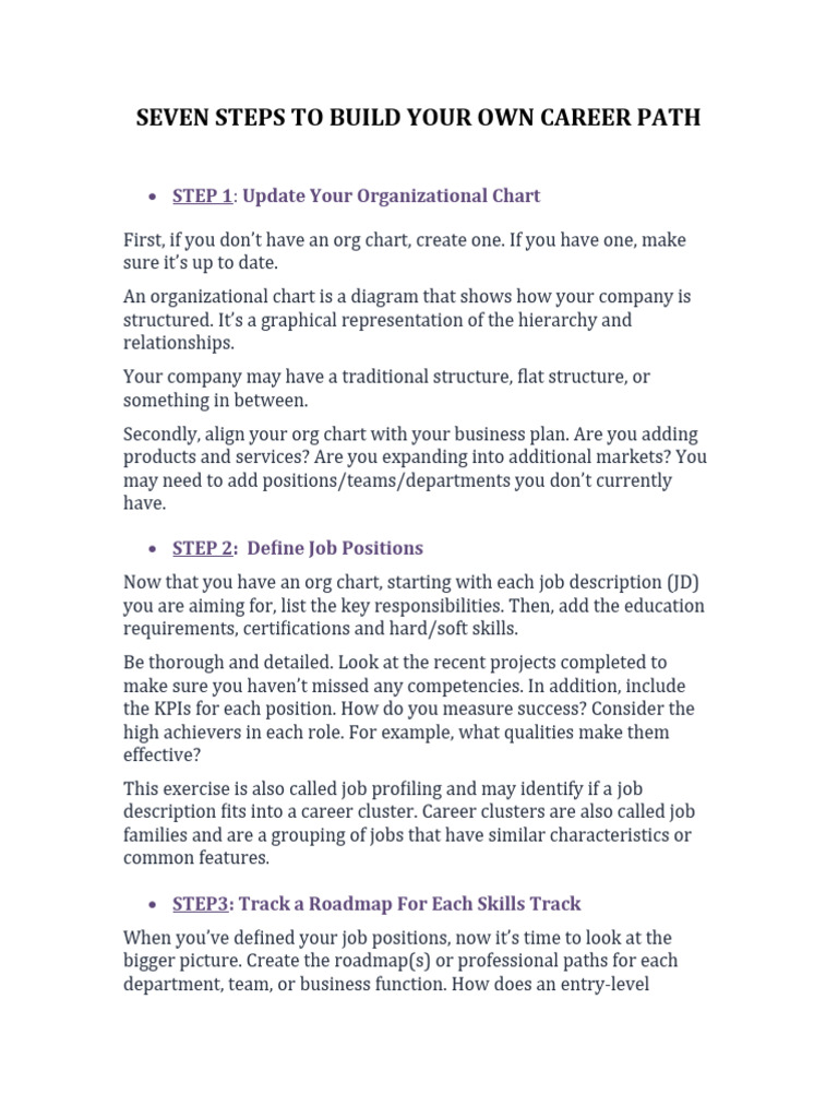 Seven Steps To Build Your Own Career Path | PDF | Business Economics ...