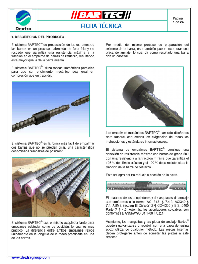 BARTEC - Especificaciones Tecnicas | PDF | Hormigón | Viga (Estructura)