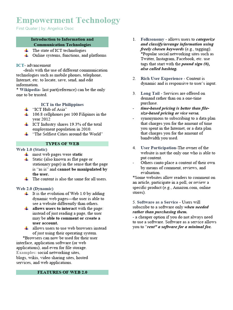 Understanding Empowerment Technology | PDF | World Wide Web | Internet ...