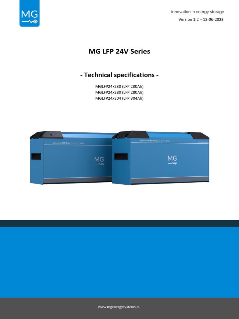 MG LFP 24V Technical Specification en 1.2.0.0 | PDF | Power (Physics ...