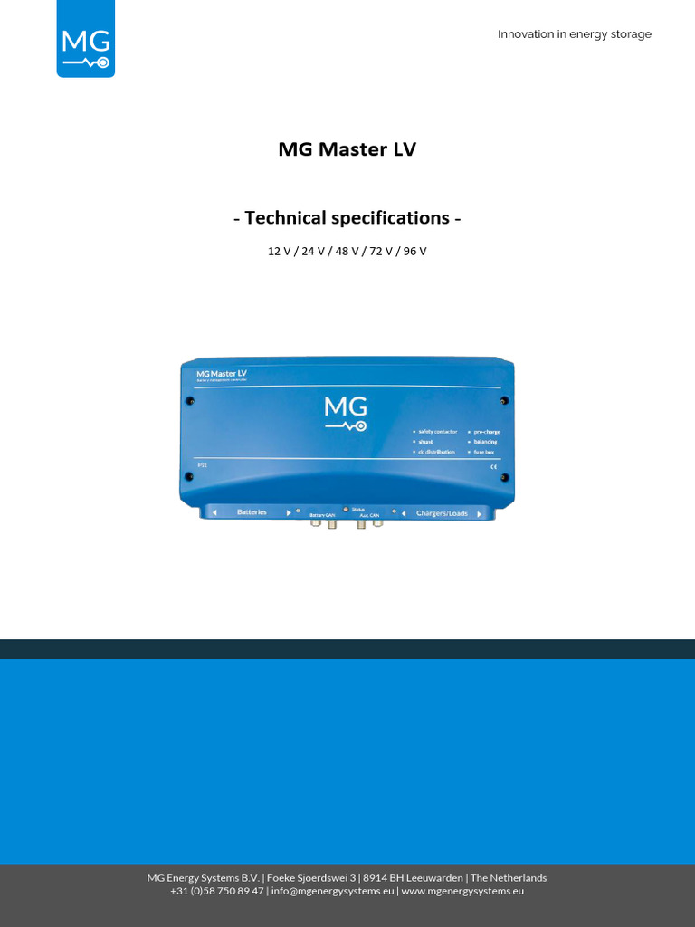 MG Master LV Technical Specification en Web | PDF | Electric Power ...