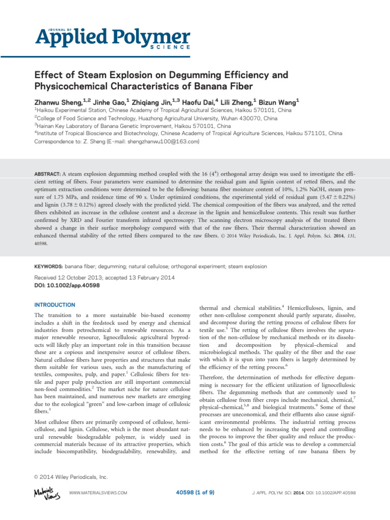 Sheng 2014 | PDF | Cellulose | Pulp (Paper)