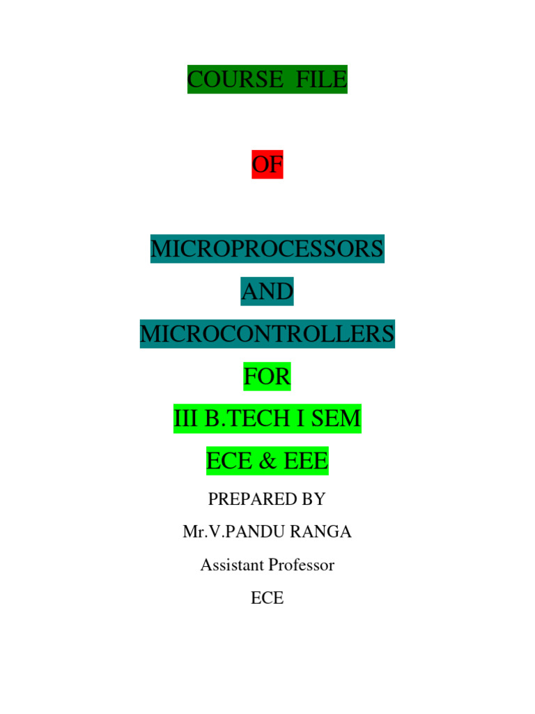 MPMC Corse File1 | PDF | Central Processing Unit | Pointer (Computer Programming)