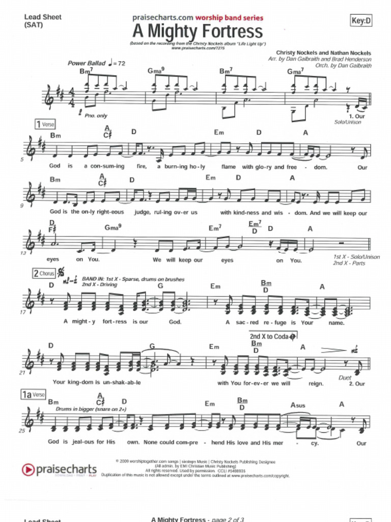 A Mighty Fortress SAT Piano | PDF