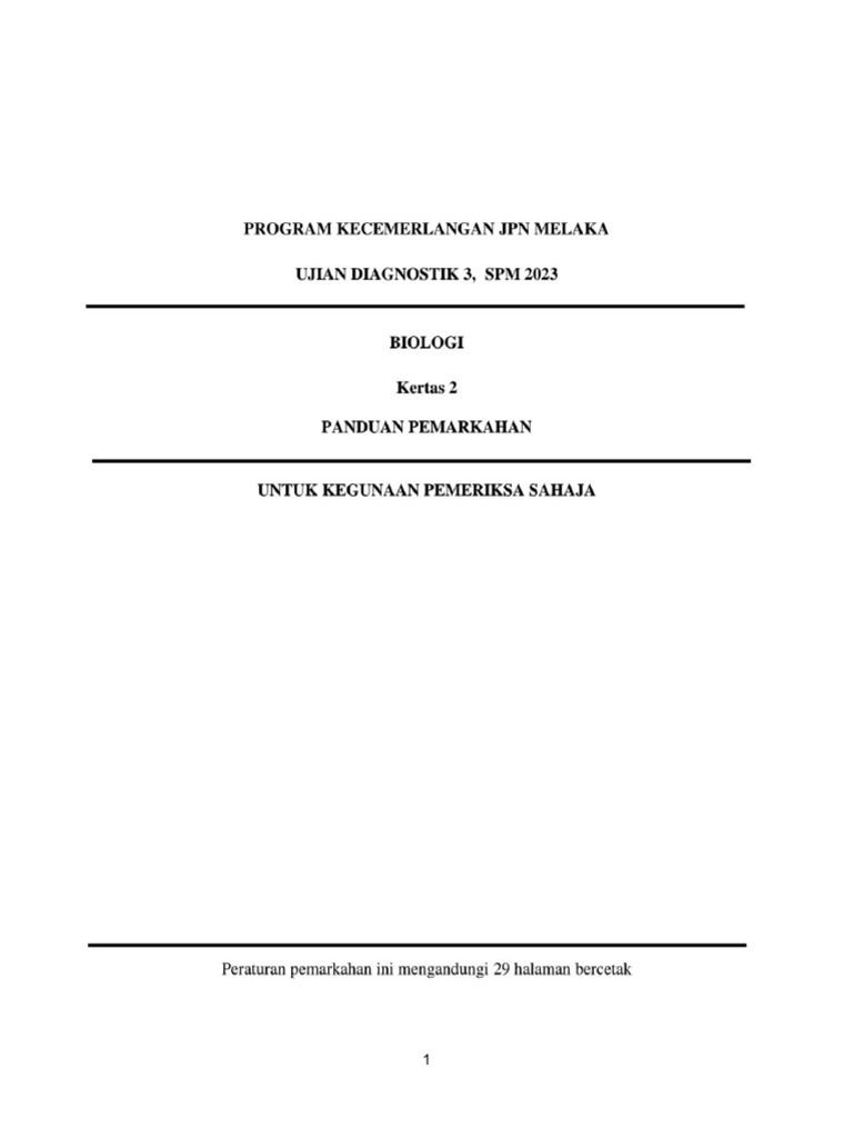 Skema Bio K2 Trial Melaka 2023 | PDF