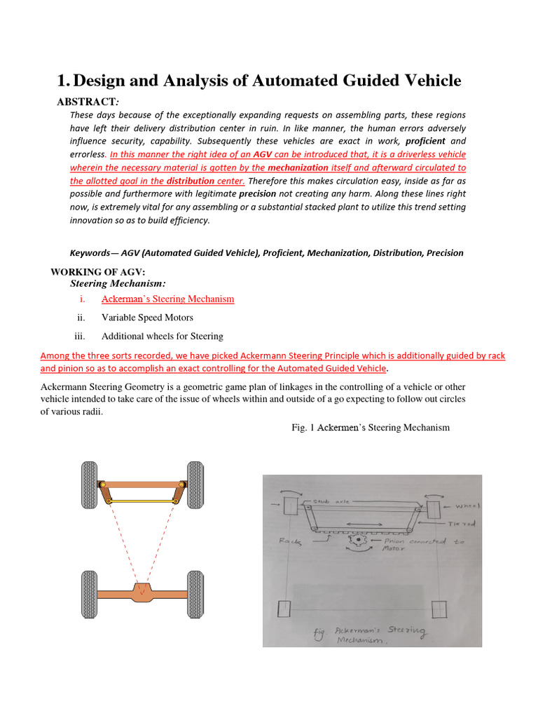 Design and Analysis of Automated Guided Vehicle | PDF | Sensor ...