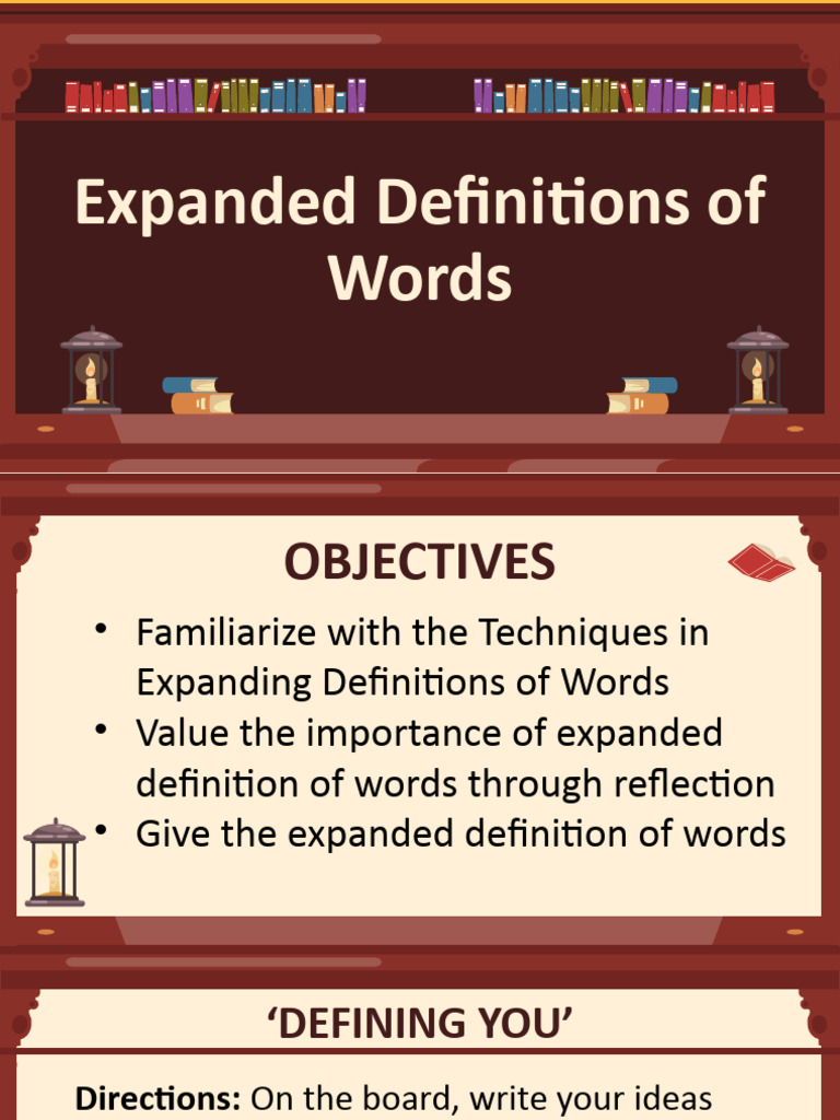 10 Expanded Definitions of Words | PDF | Definition | Word
