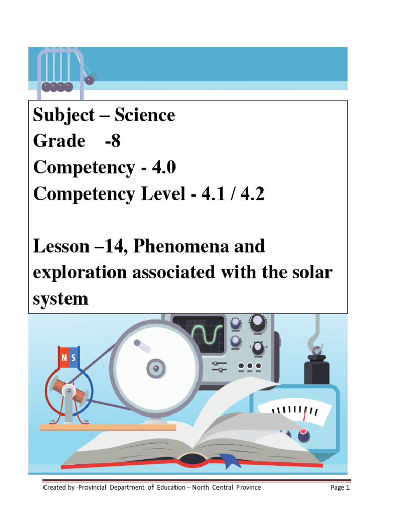 Science-E-G8 Lesson 14 - Solar System - Final 16.01 | PDF | Moon ...