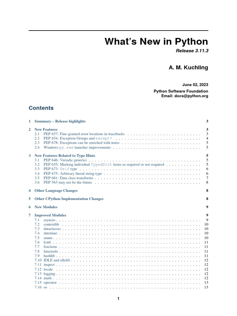 Whats New | PDF | Python (Programming Language) | Parameter (Computer ...