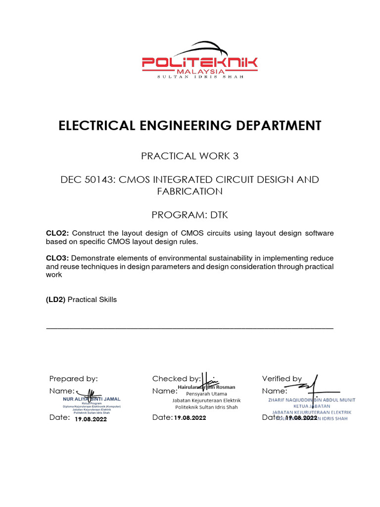 Practical Work 3 | PDF | Cmos | Logic Gate